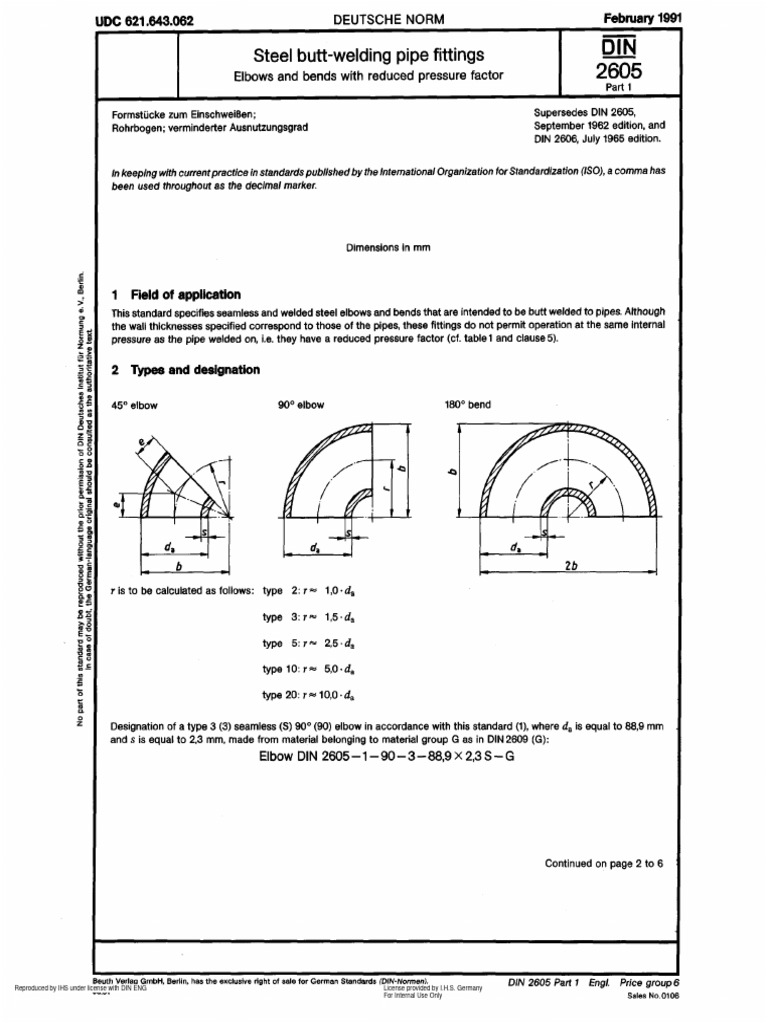 Din 2605 1 | PDF | Pipe (Fluid Conveyance) | Building Engineering