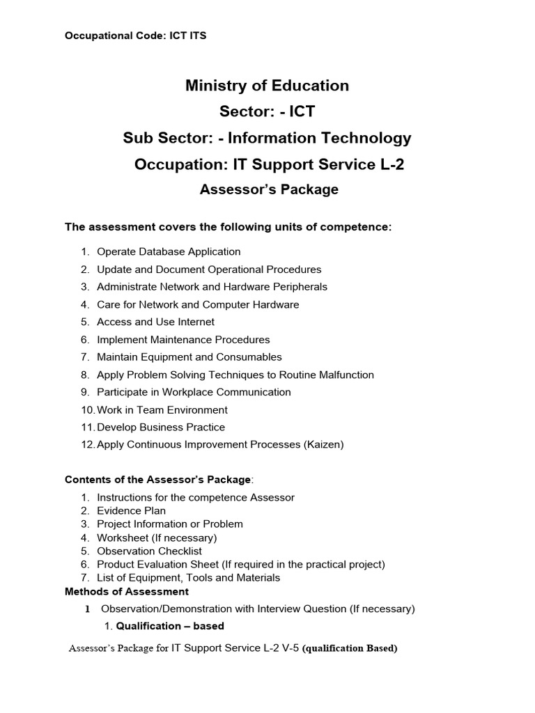 IT Support Service L-2 Assessment Guide | PDF | Personal Computers | Information Technology