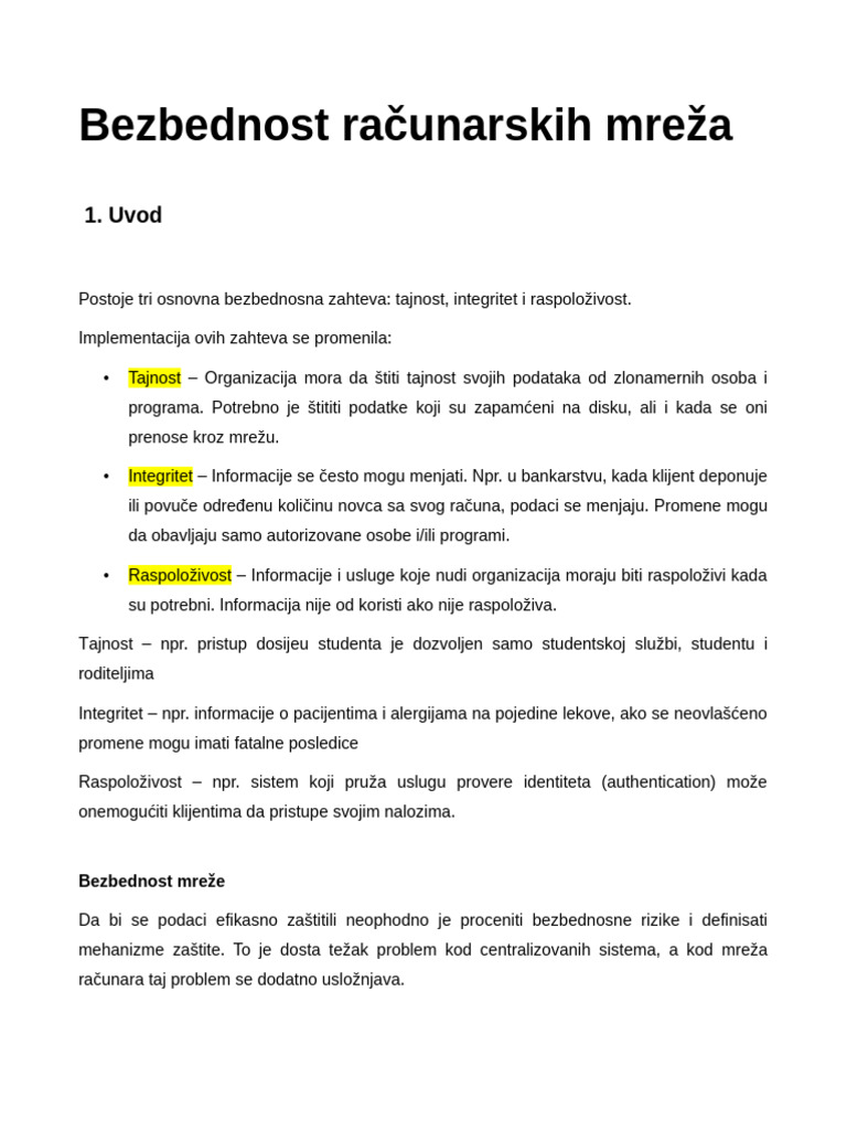 Bezbednost Racunarskih Mreza | PDF