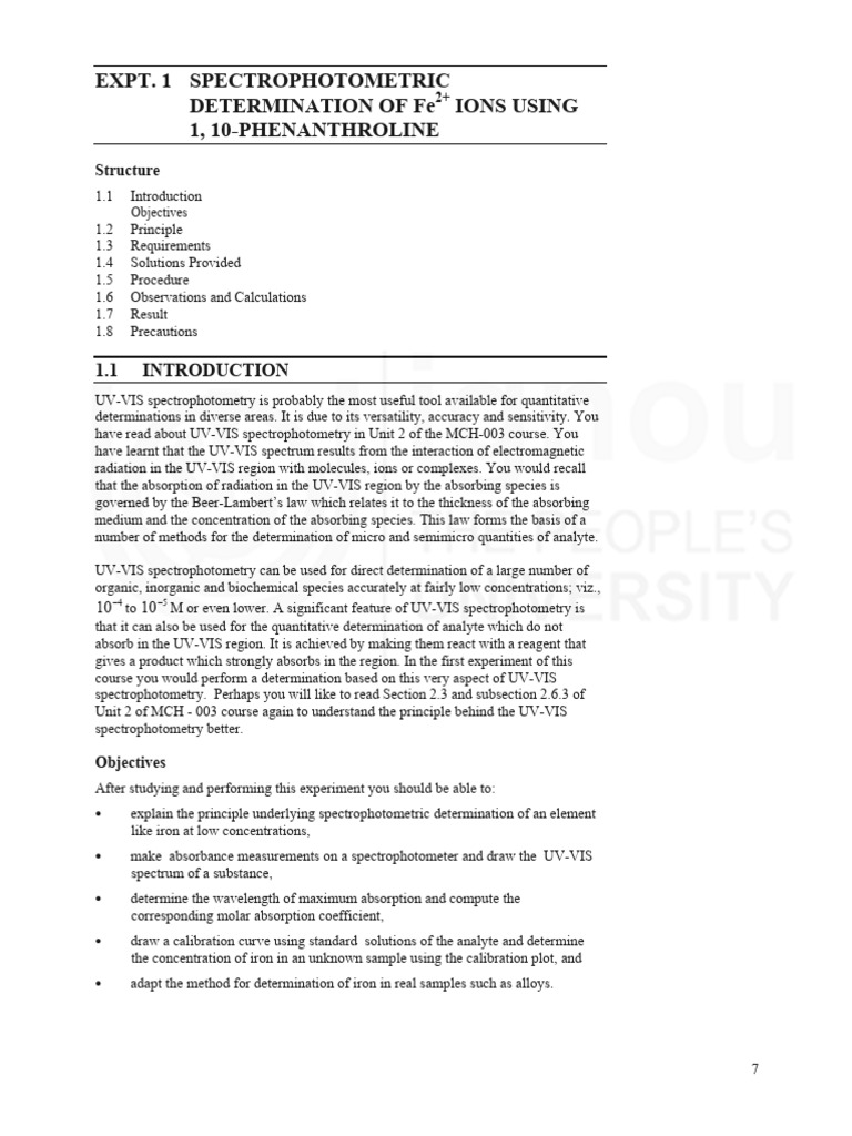 Exp 1 | PDF | Absorbance | Spectrophotometry