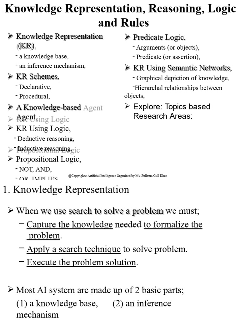 Lecture-5 (Knowledge - Representation, Reasoning, Logic) | PDF | Knowledge Representation And ...