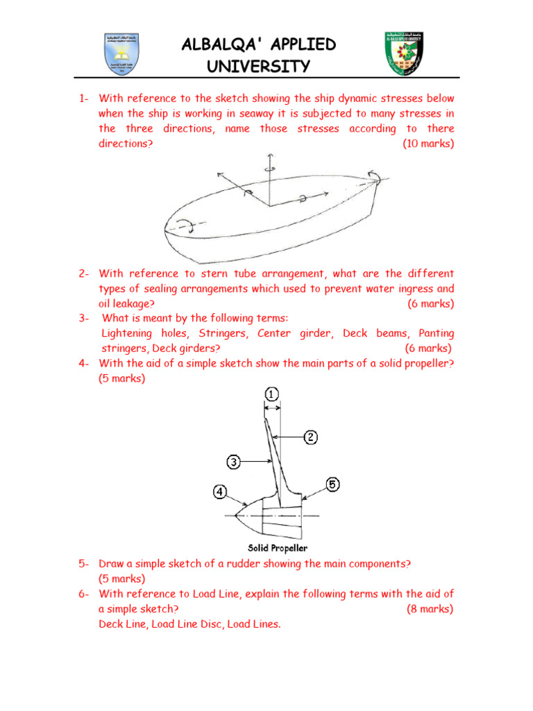 Construction Ship Quiz | PDF | Deck (Ship) | Propeller