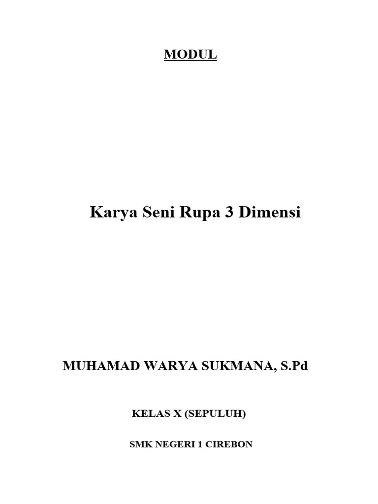 Modul Ajar Seni Rupa 3D | PDF