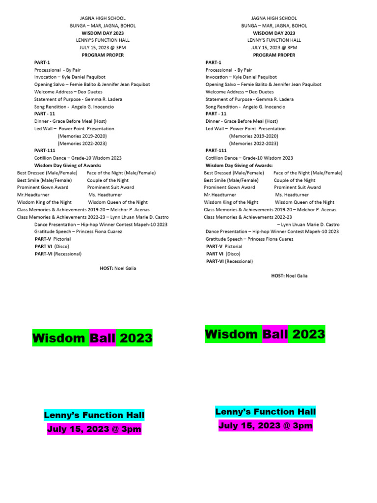 Wisdom Day Program | PDF