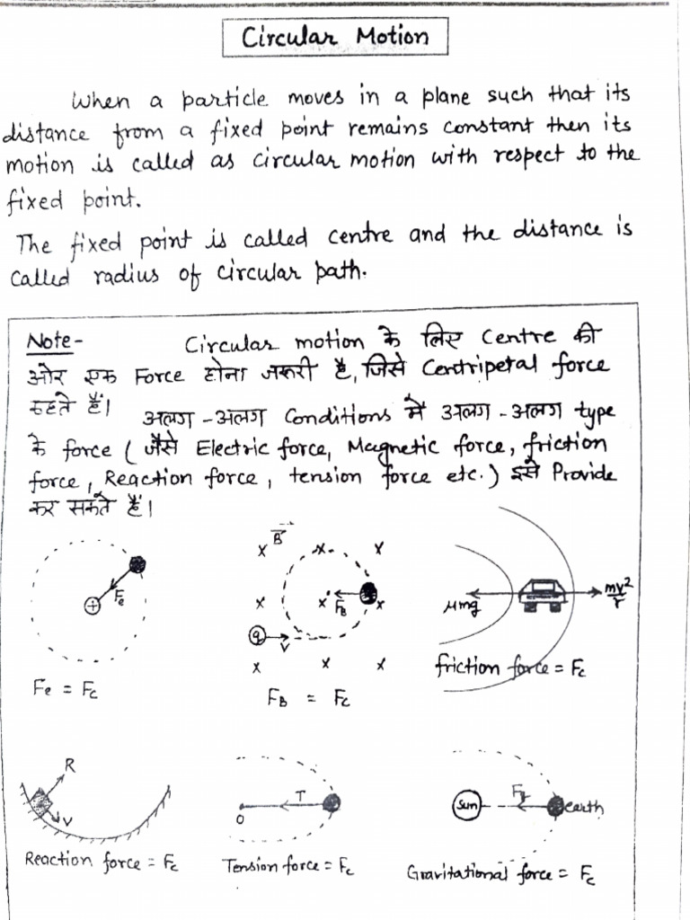 Circular Motion Class 11 | PDF | Acceleration | Force