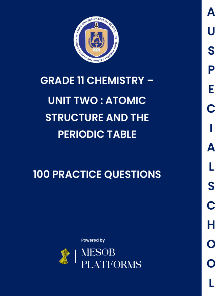 Chemistry G11 Unit 2 - Practice Questions | PDF Chemistry G11 Unit 2 - Practice Questions | PDF