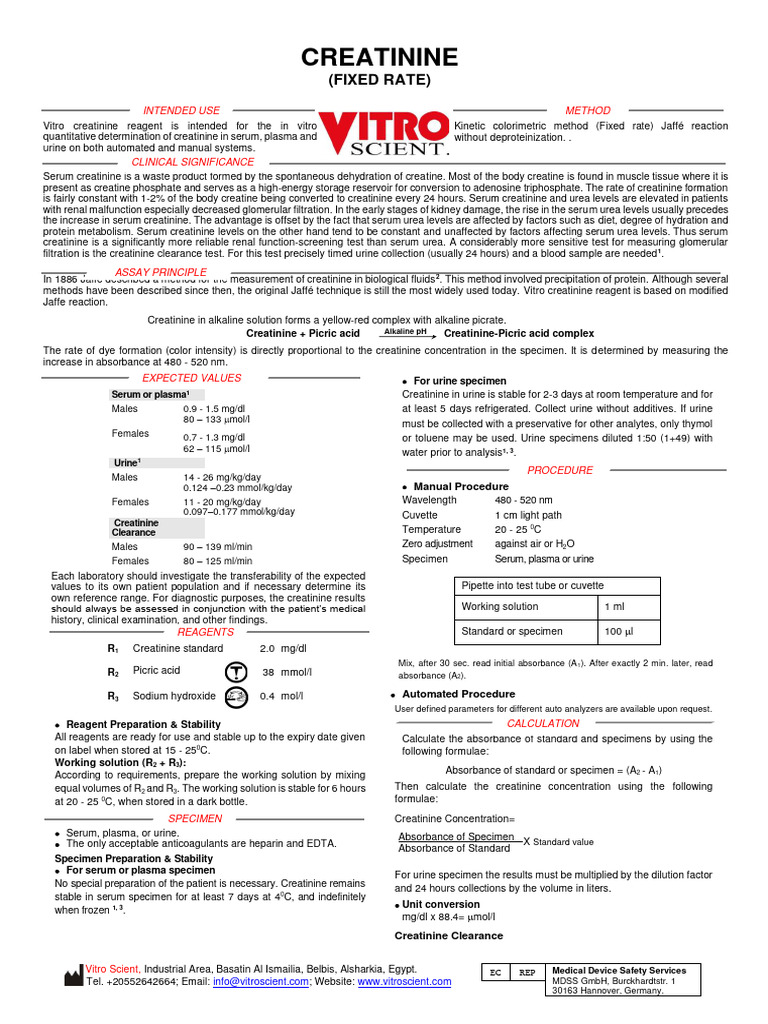 Creatinine Fixed Rate | PDF | Science & Mathematics