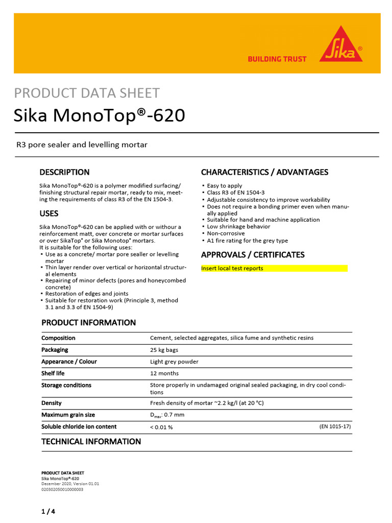 Sika Monotop 620 | PDF