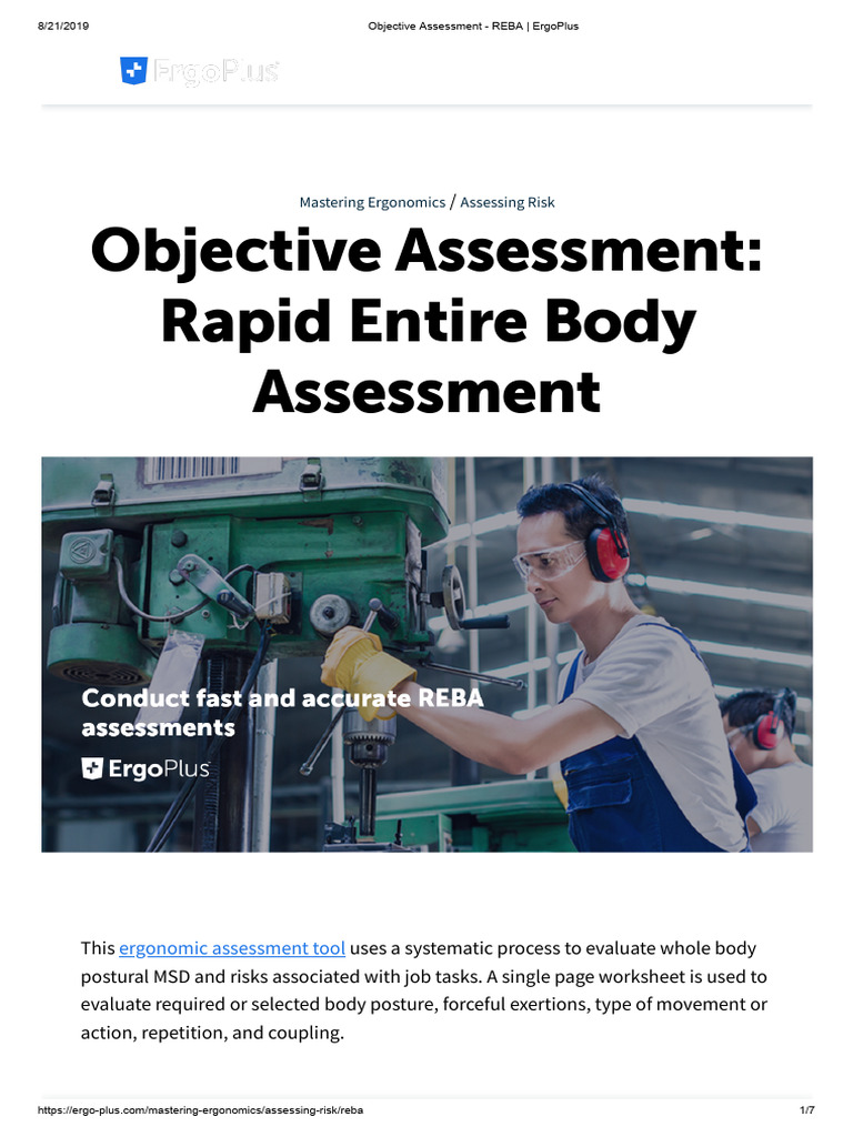 Objective Assessment - REBA - ErgoPlus | PDF