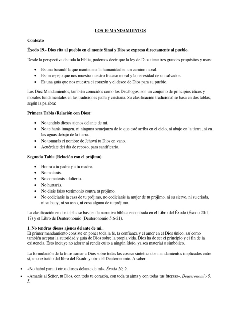 Los 10 Mandamientos | PDF | Creencia religiosa y doctrina