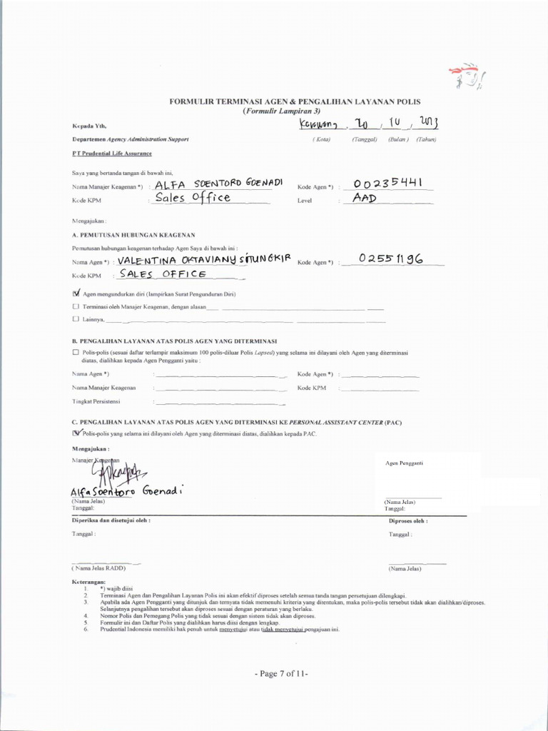 Formulir Terminasi. | PDF