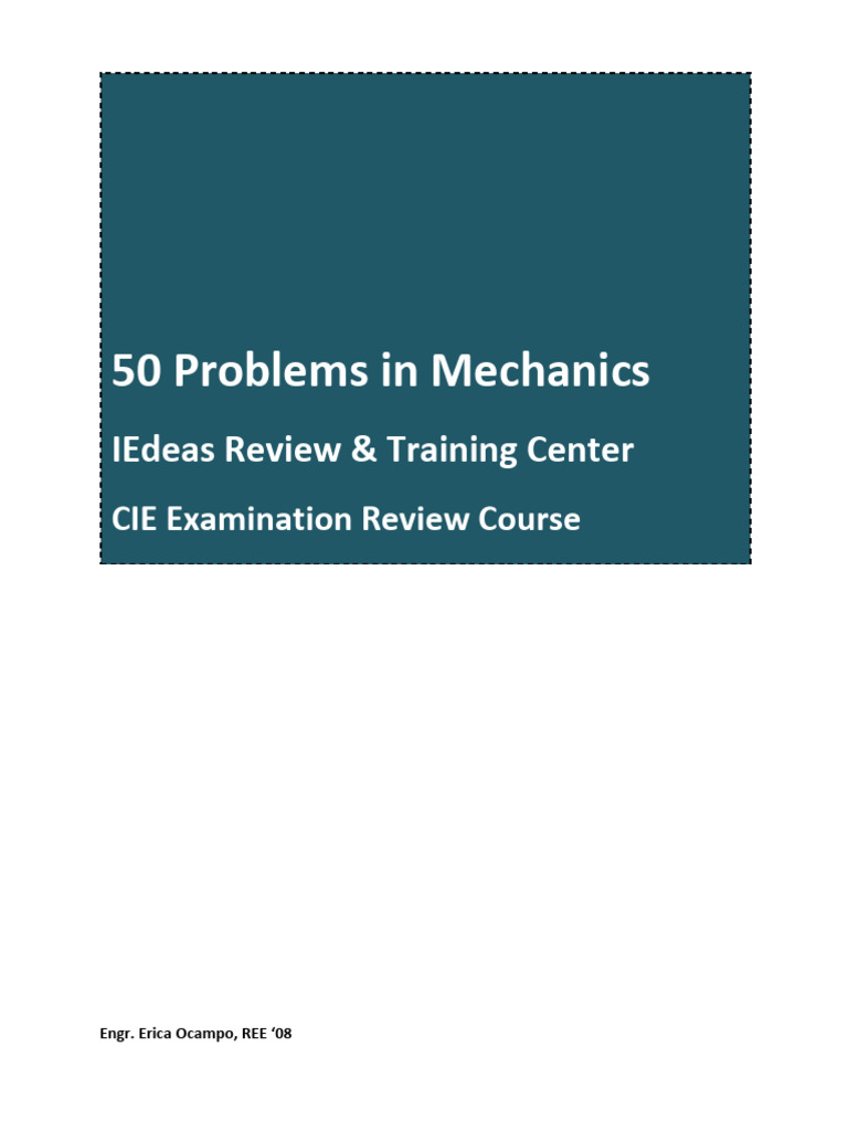 Solved Problems in Mechanics 2016 | PDF | Force | Physical Quantities