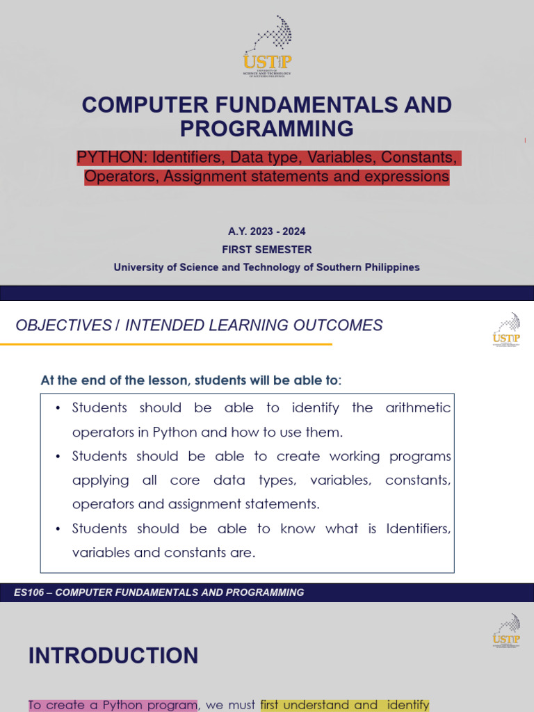 Module7python Identifiers Pdf Data Type Integer Computer Science