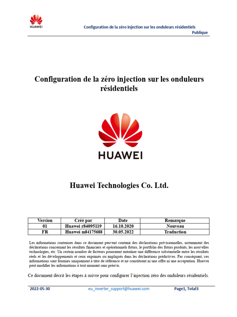 Configuration de La Zéro Injection Sur Les Onduleurs Résidentiels-Min | PDF