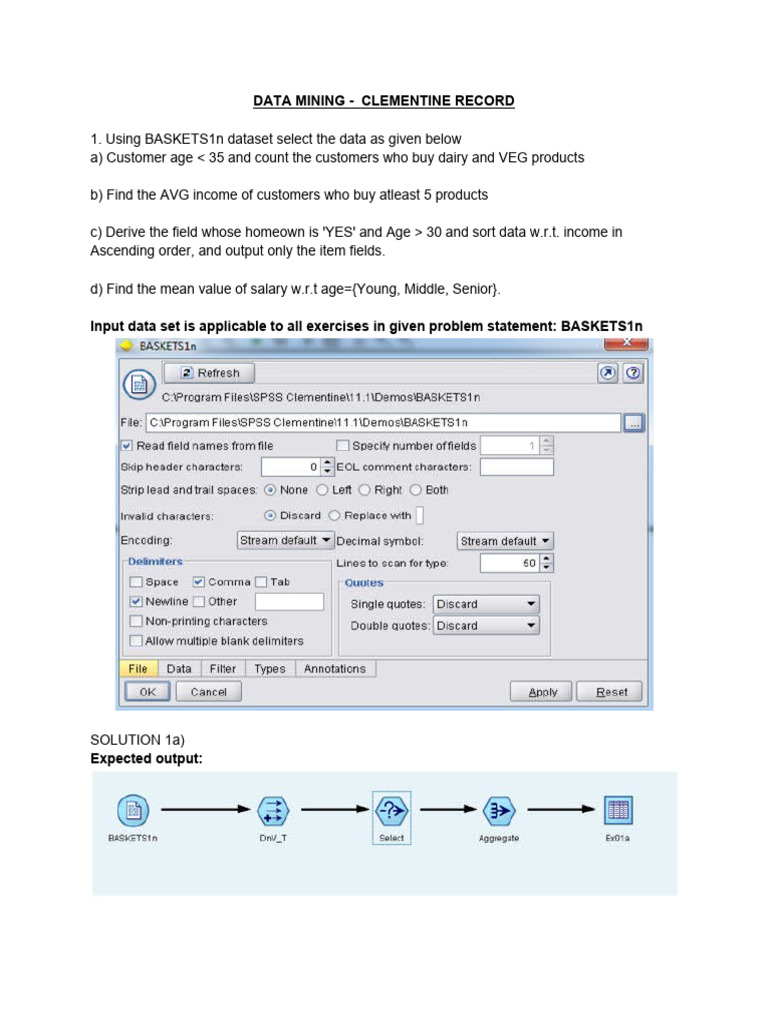 DATA MINING - CLEMENTINE final record | PDF