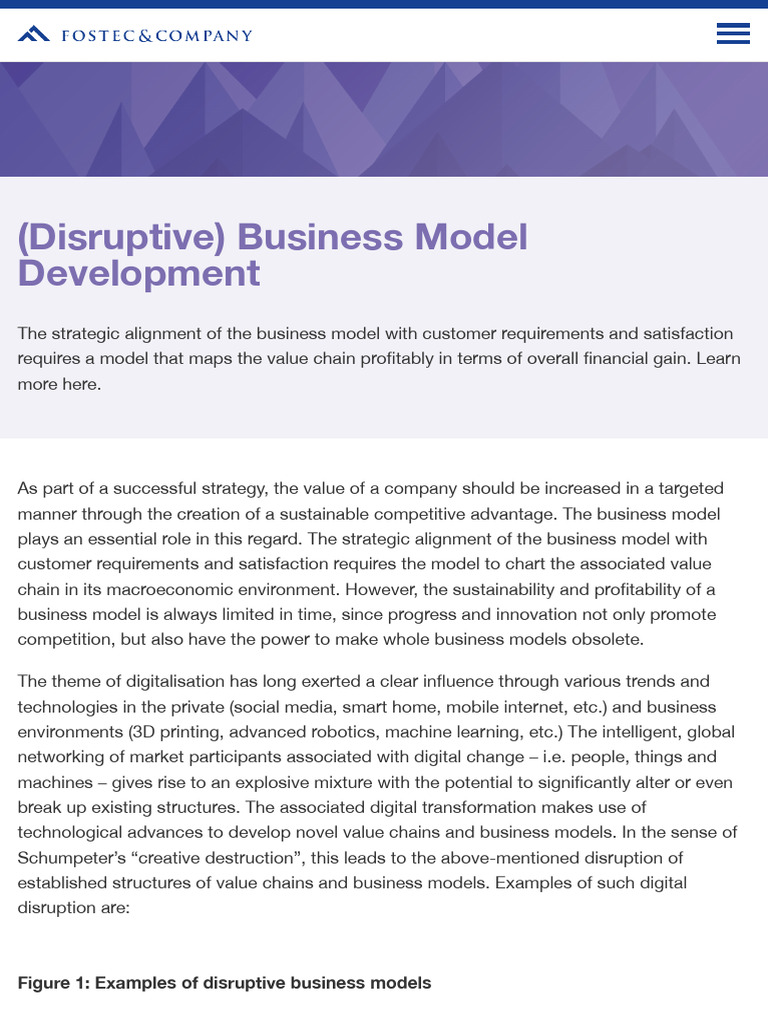 (Disruptive) Business Model Development - FOSTEC Company | PDF ...