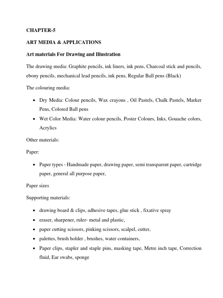 CHAPTER 4 FFD.docx | PDF | Pencil | Acrylic Paint