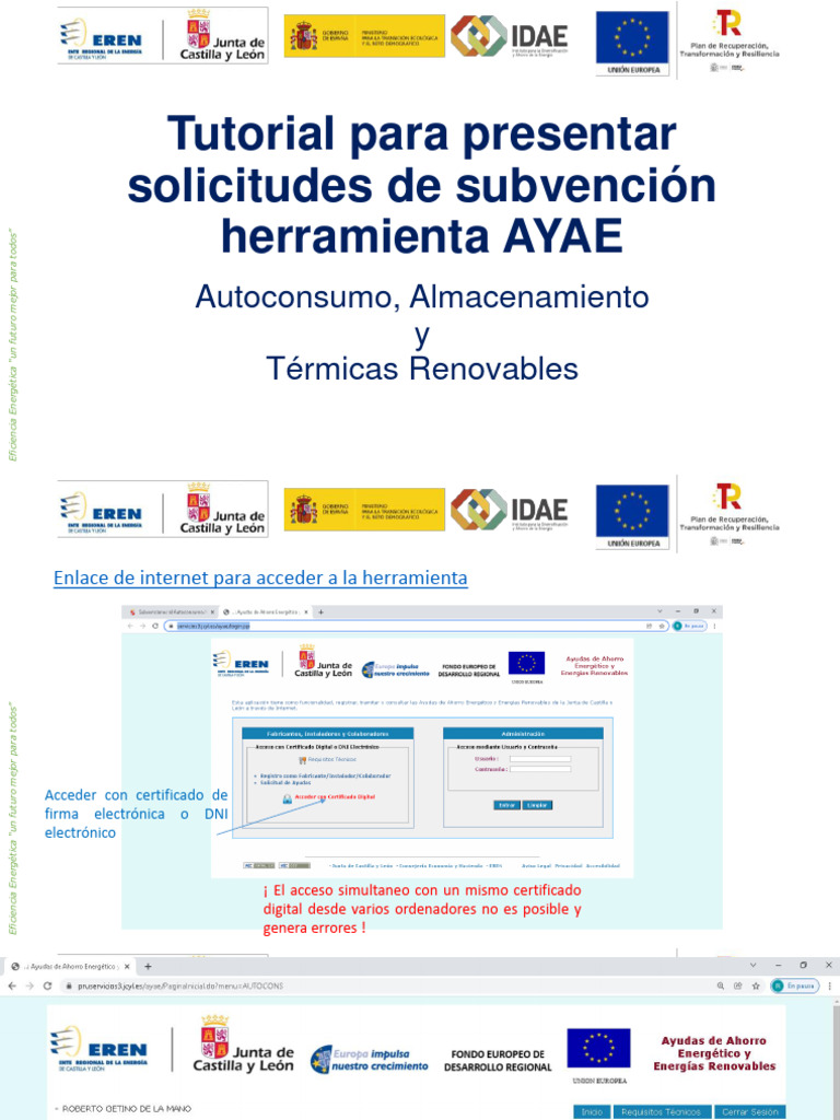 Tutorial para Presentar Solicitudes de Subvención Herramienta AYAE ...