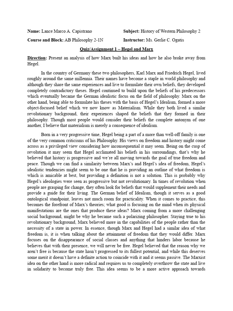 Sad | PDF | Georg Wilhelm Friedrich Hegel | Karl Marx