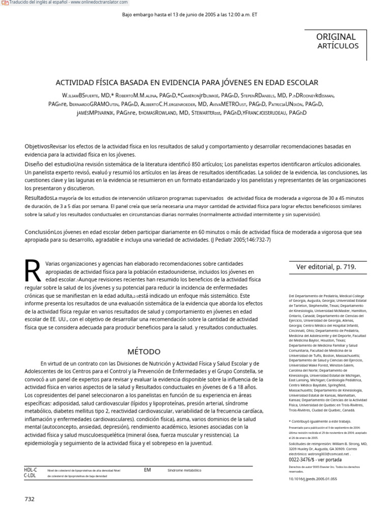 Documento Propuesto Por El Tutor TFG EVIDENCE BASED PHYSICAL ACTIVITY FOR SCHOOL-AGE YOUTH - En ...