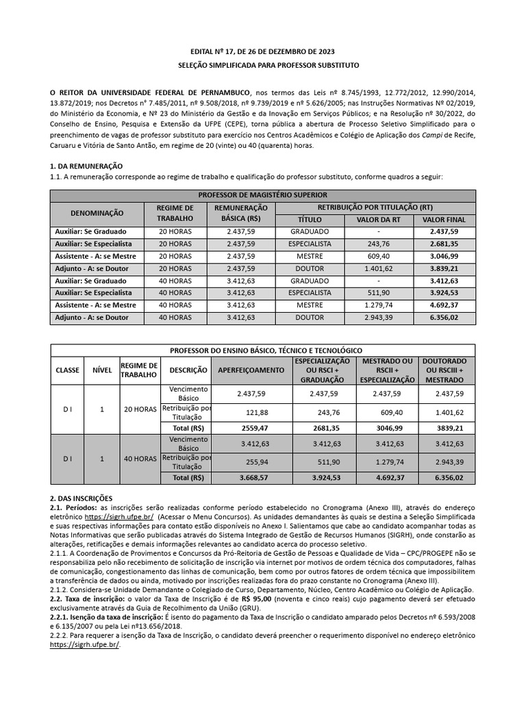 Edital 17 2023 Consolidado Aps 2 Retificao 1 | PDF