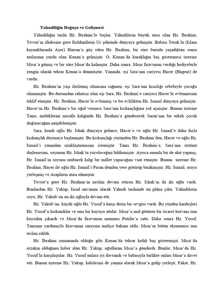 YahudiliÄ in Tarihi Ve Temel Ã Zellikleri | PDF