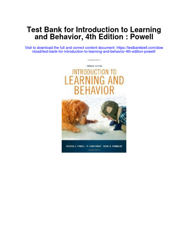 Instant Download Test Bank For Introduction To Learning and Behavior ...