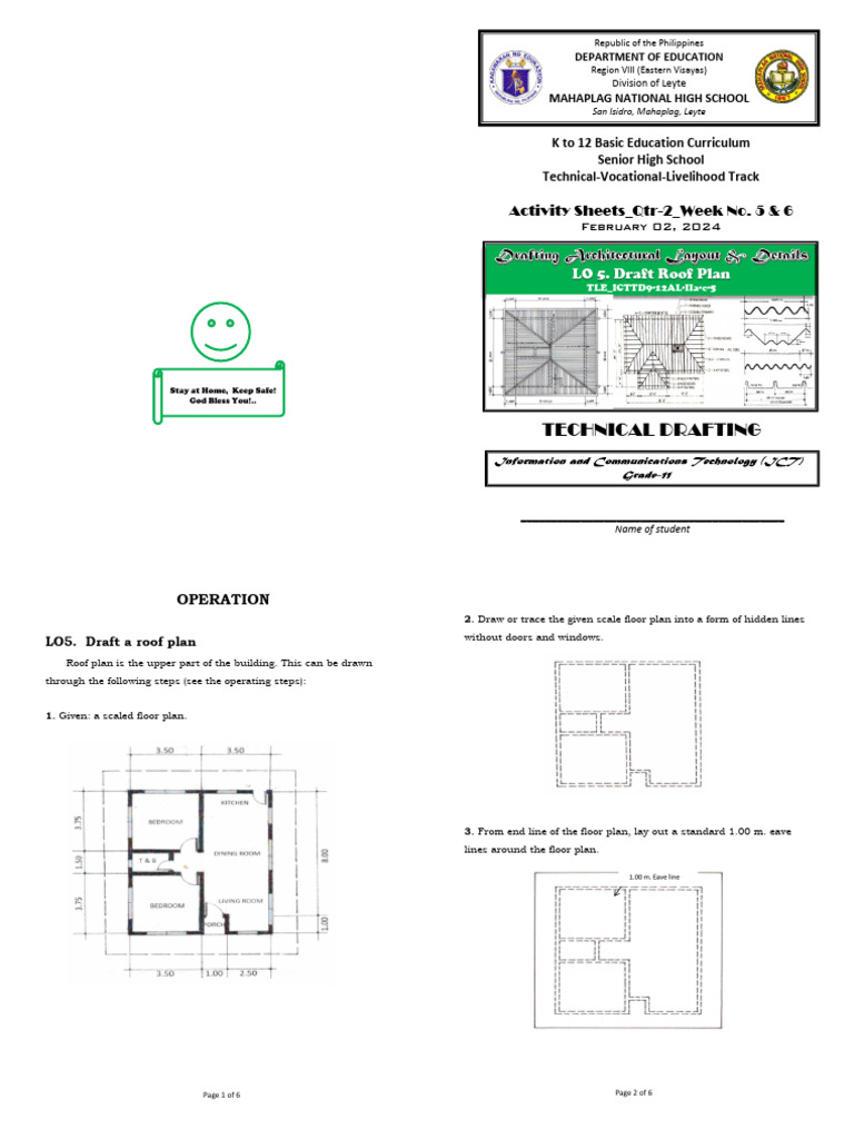 Drafting a Roof Plan Activity | PDF | Roof | Architectural Design