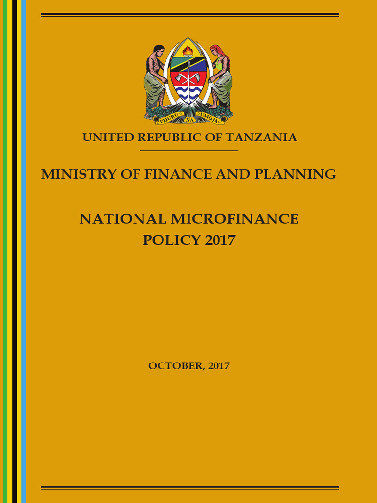 National Microfinance Policy Tanzania | Download Free PDF | Microfinance | Loans
