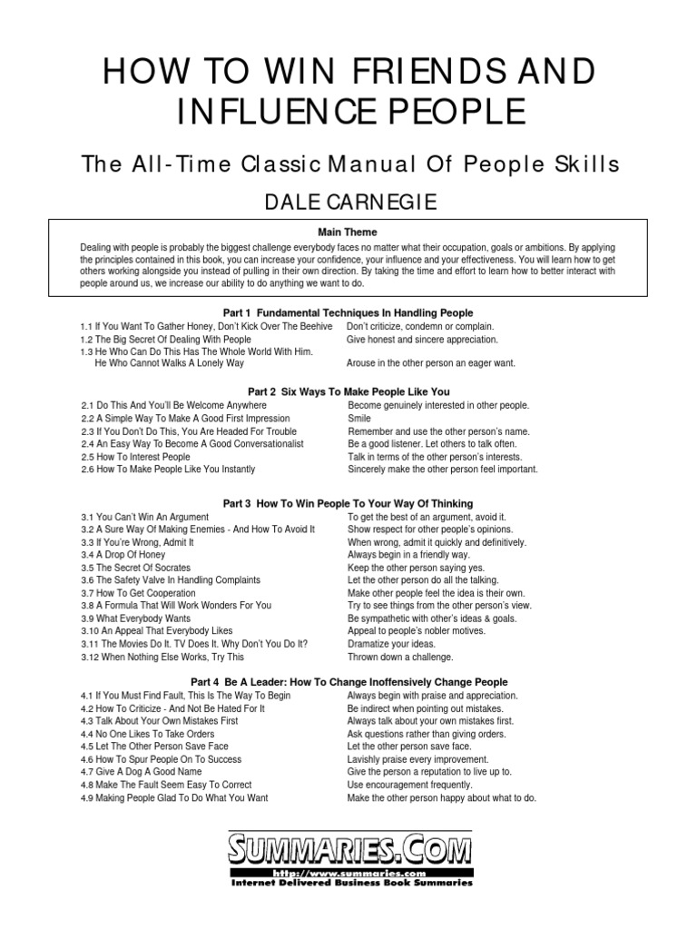 How To Win Friends and Influence People | PDF