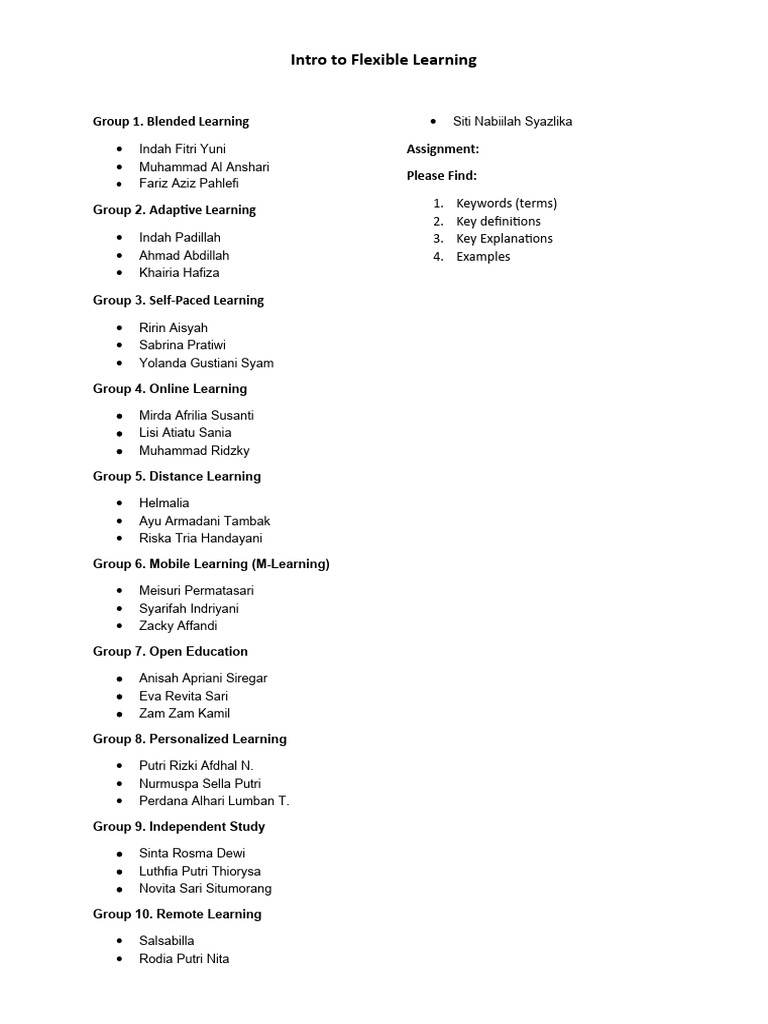 Flexible Learning Methods Explained | PDF