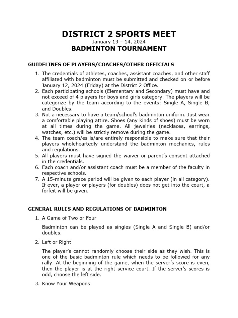 Guidelines Rules and Regulations | PDF