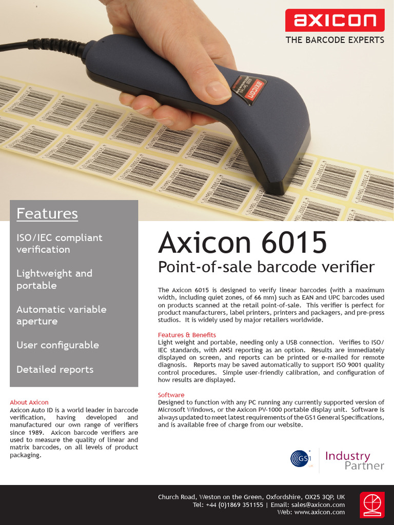 Axicon 6015 Barcode Verifier Guide | PDF | Barcode | Universal Product Code