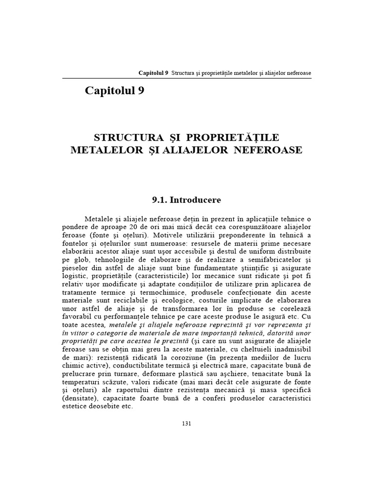Metale Si Aliaje Neferoase (Structura, Proprietati) | PDF