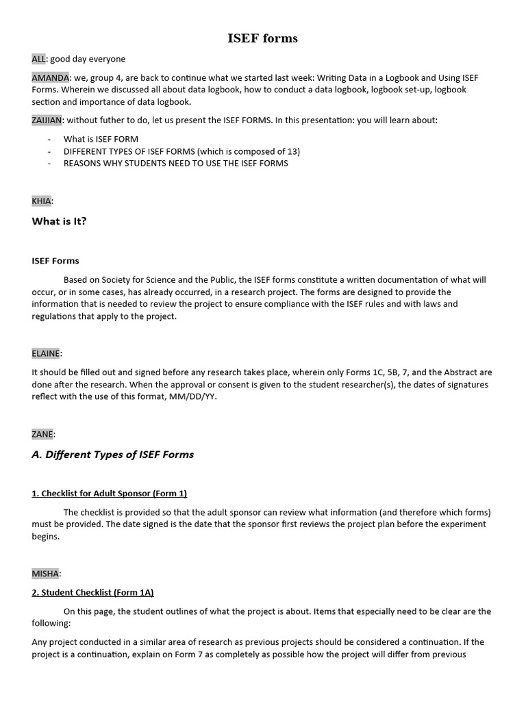 Research 1 Grp4 ISEF FORMS | PDF