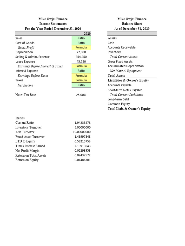Excel File for Financial Ratio Activities Updated | PDF | Equity ...