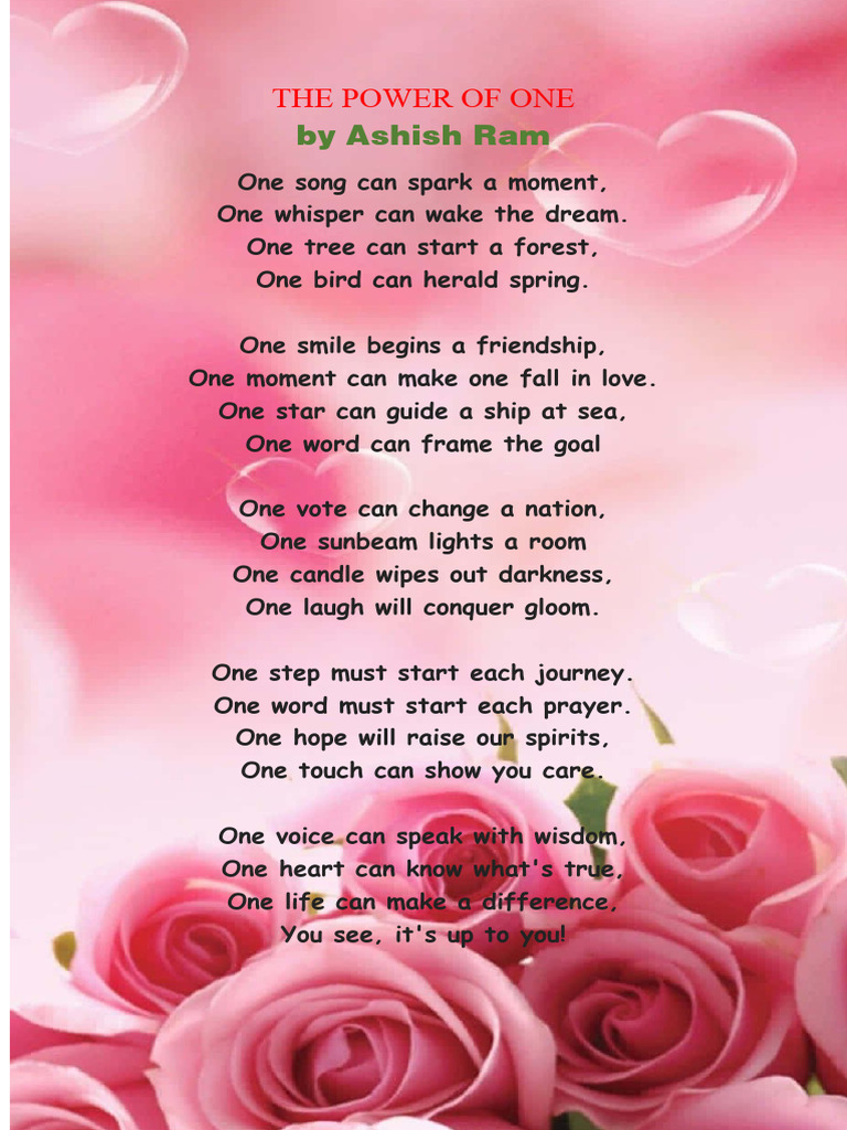 The Power of One by Ashish Ram | PDF | Poetry