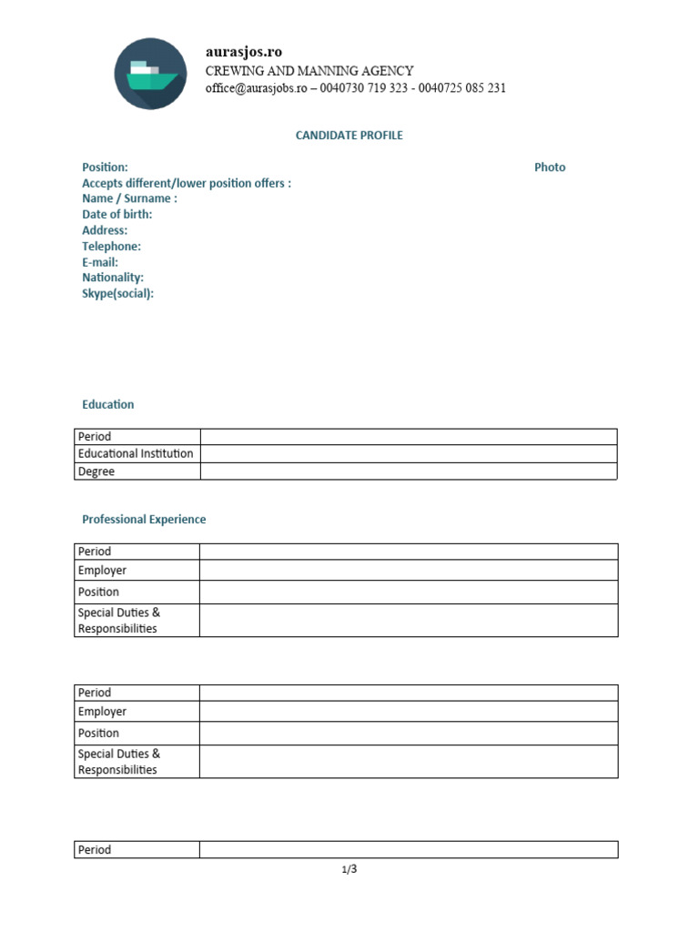 Aurasjobs Simple CV Model | PDF | Recruitment | Employment