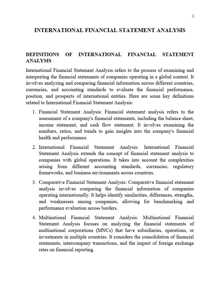 International Financial Statement Analysis | PDF | Strategic Management ...