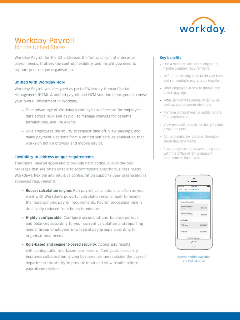 Datasheet Workday Payroll Us Uk | PDF | Payroll | Taxes