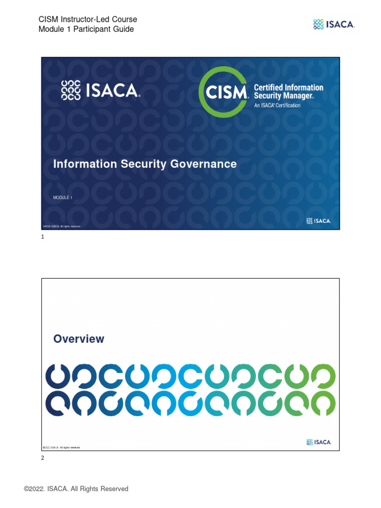 Cism Ilt Module1 | PDF | Computer Security | Security