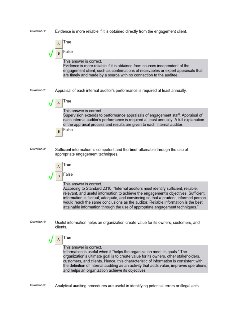 UNIT 2 True - and - False | PDF | Audit | Internal Audit