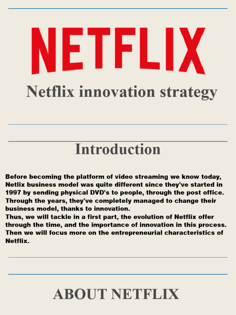 Netflix Innovation Strategy | PDF