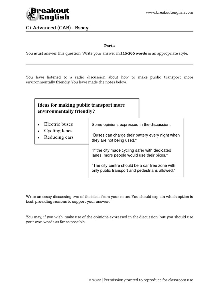 C1 Advanced Essay B Public Transport | PDF | Computers | Technology ...