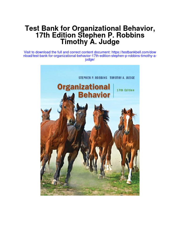 Instant Download Test Bank For Organizational Behavior 17th Edition ...