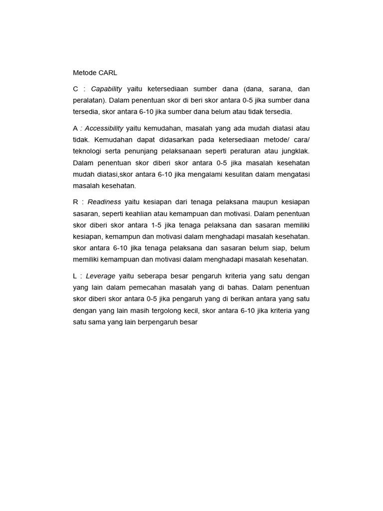 Metode CARL | PDF