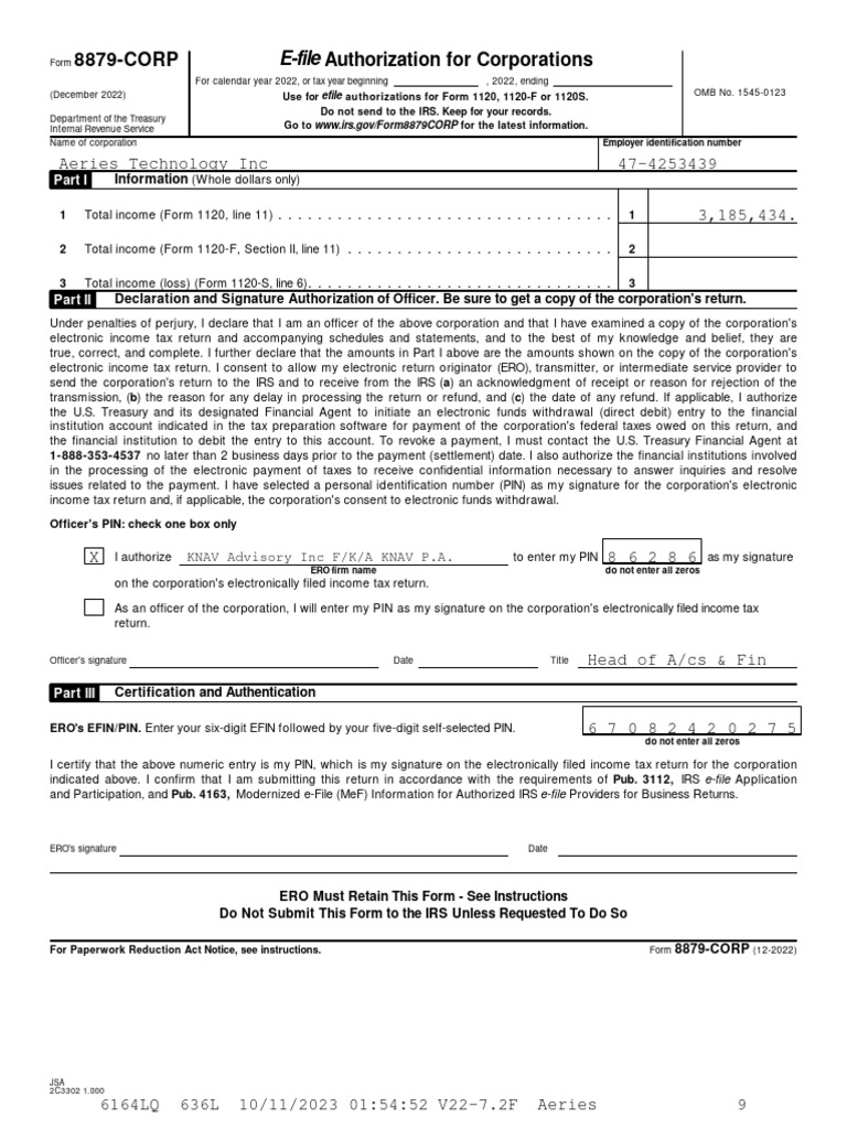 Form 8879-C | PDF | Irs Tax Forms | Internal Revenue Service