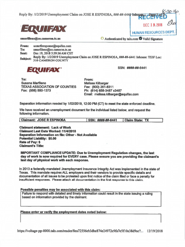 Texas Equifax | PDF