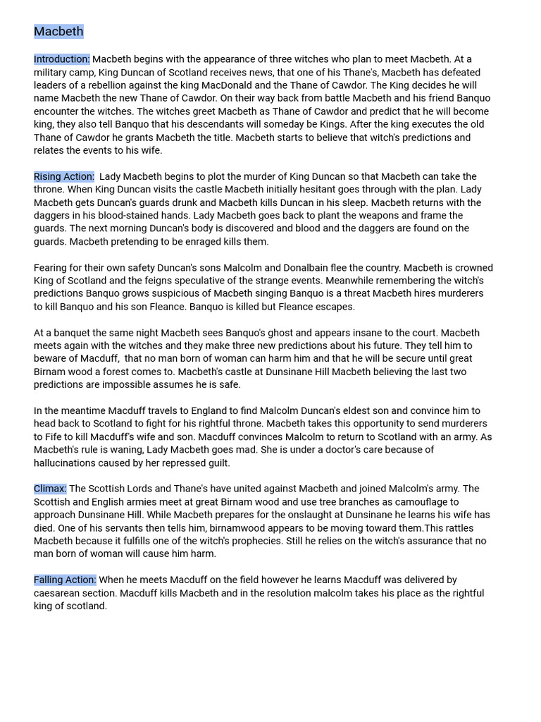 Englisch Macbeth | PDF | Macbeth | Shakespearean Characters