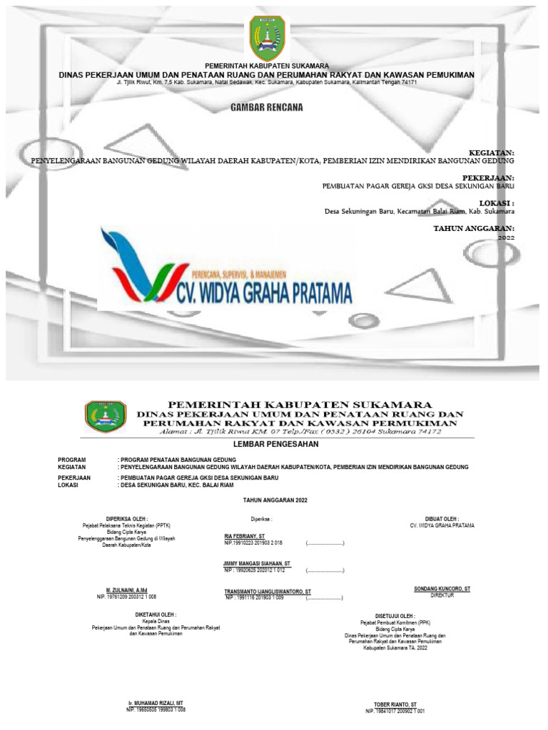 Gambar Rencana Pagar Gereja Gksi Desa Sekuningan | PDF
